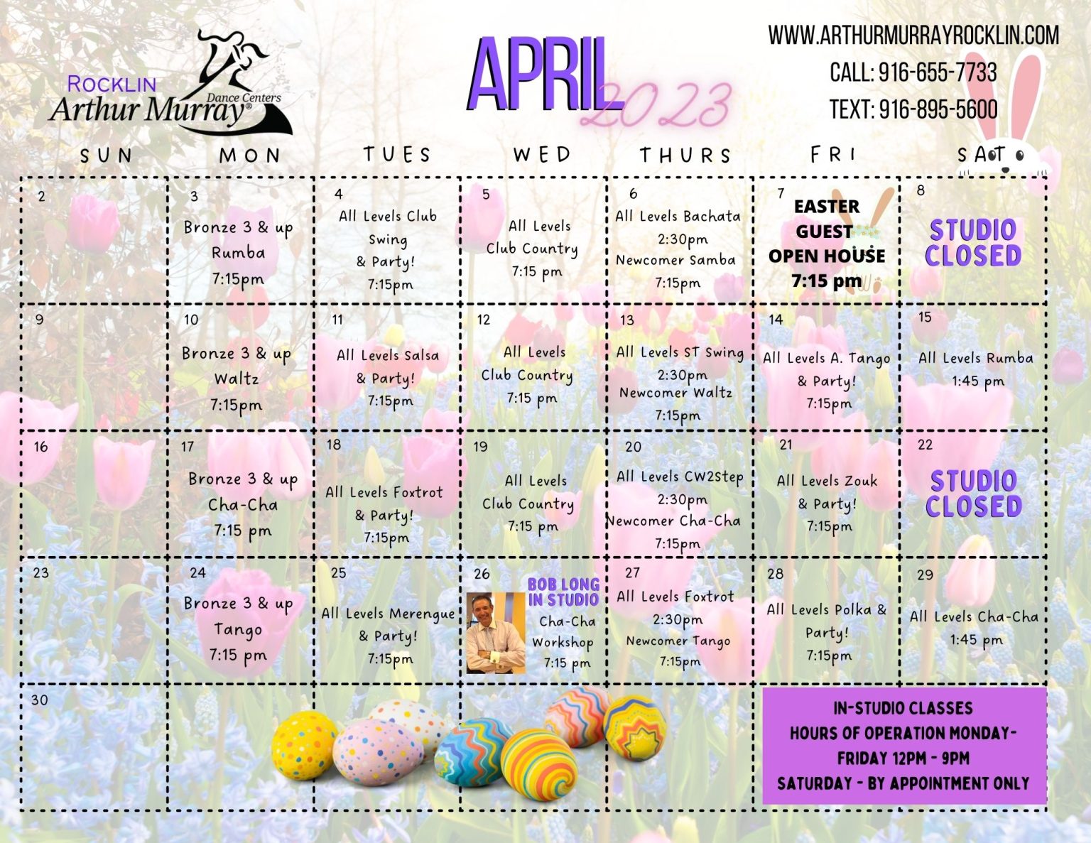 Studio Calendar - Arthur Murray Rocklin